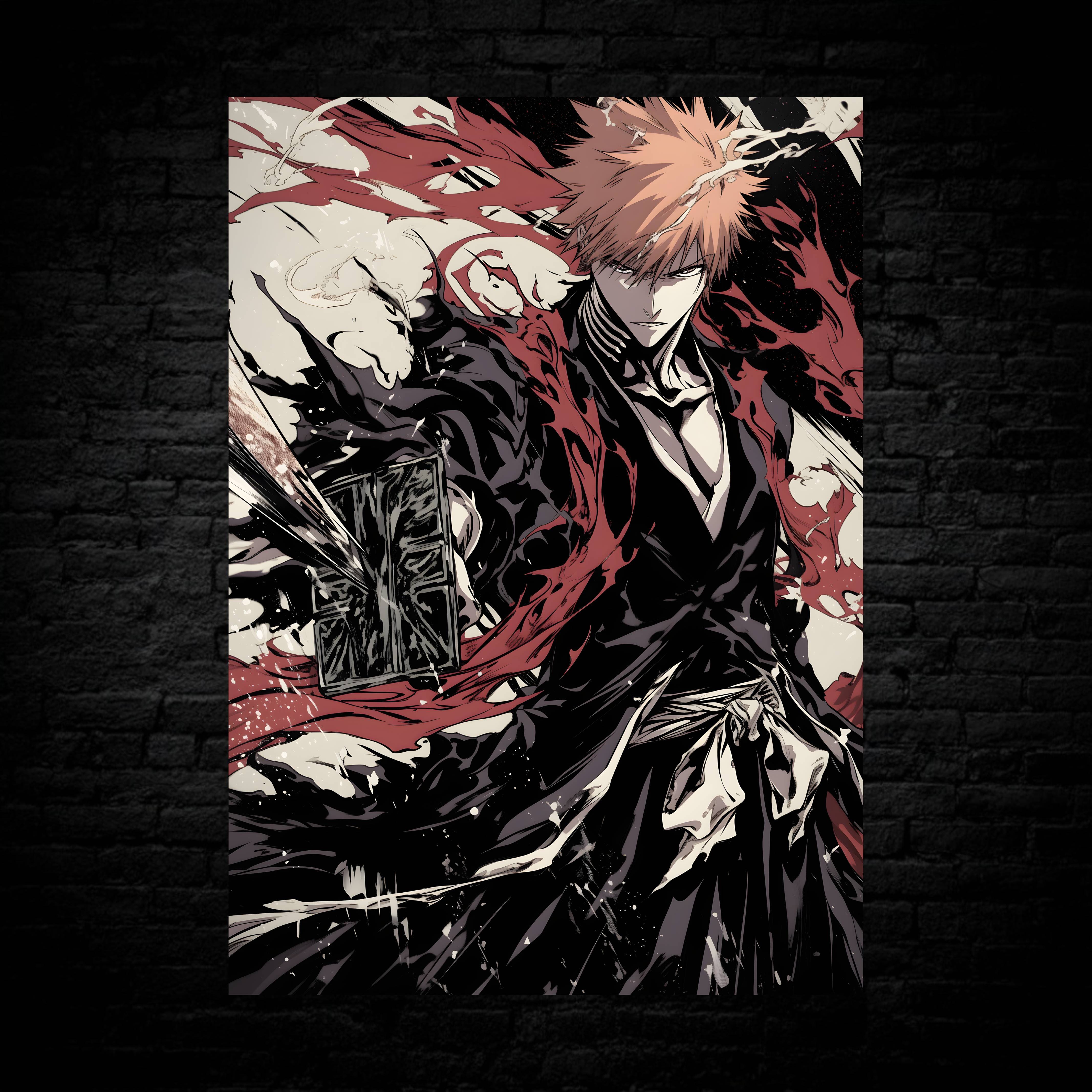Kurosaki Ichigo Awakened Bankai Comic Art Styled Poster – Hakuro